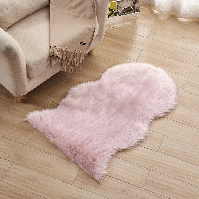 Super Soft Faux Fur Felt Sheepskin Shaggy Area Mat Carpet Rug for ...