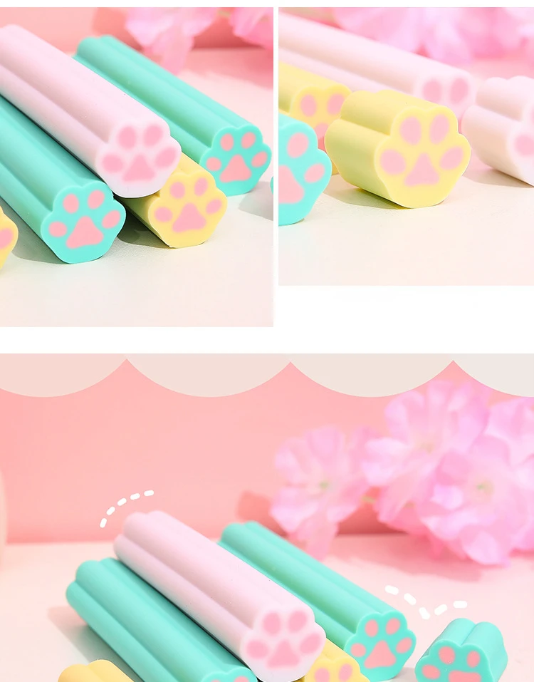Cute Cartoon Cat Claw Shaped Eraser - Creative & Versatile