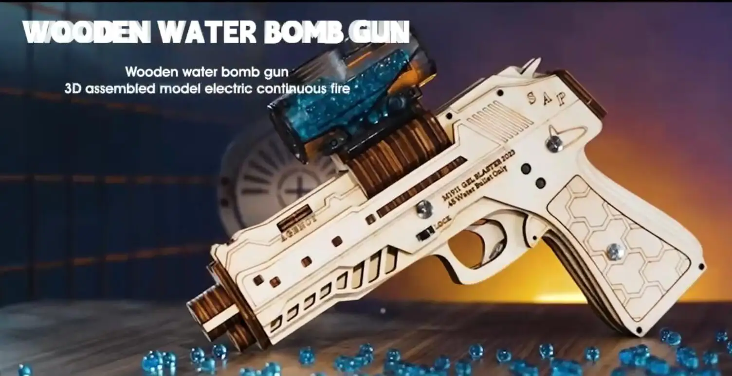 Classic Gun Toy Wooden Plastic Gun Electric Water Bomb Gun Toy For ...