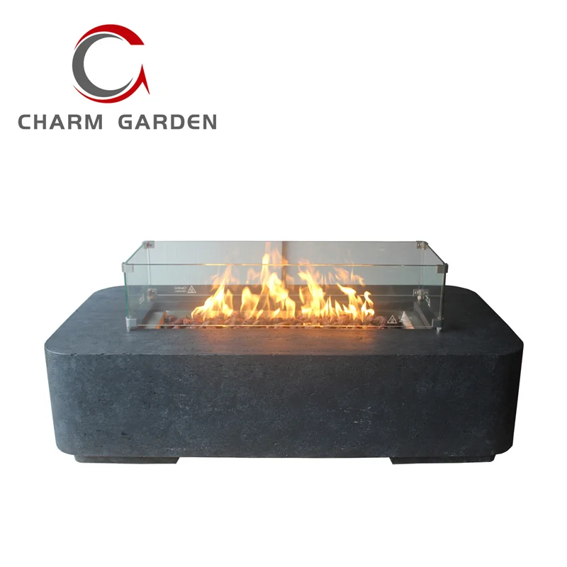 Modern Cast Concrete Freestanding Bio Ethanol Round Fire Pit Indoor ...