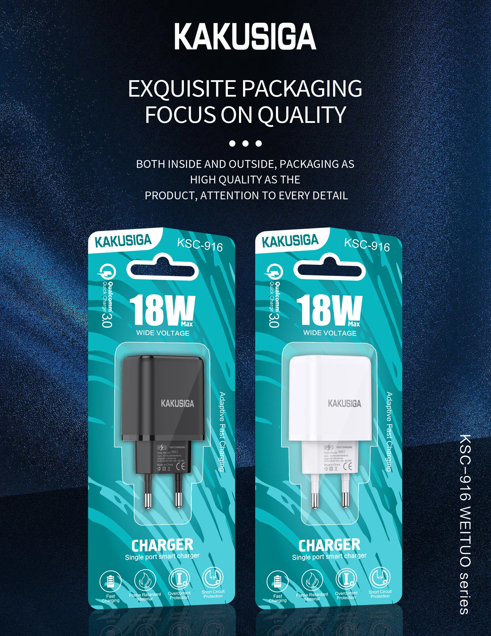Kakusiga High Quality Fast And Stable Qc3.0 Single Port Smart Charger ...