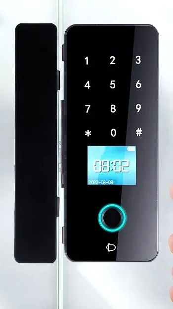 Smart Glass Door Fingerprint Lock Hook With Display Screen Safety App ...
