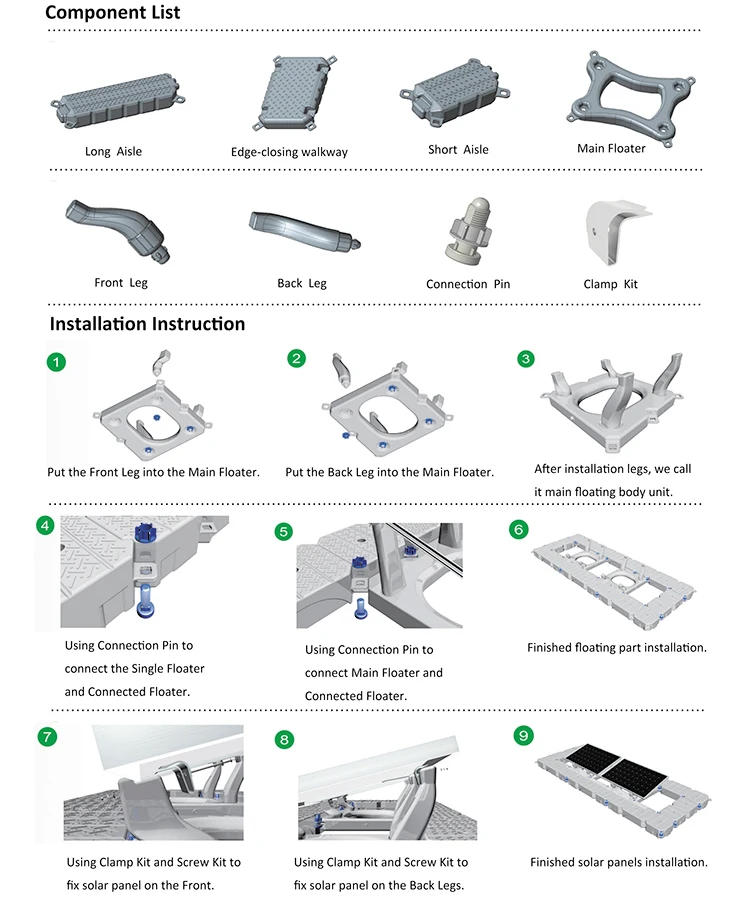 Mg Solar Panel Floating Mounting Structure Solar Floating System - Buy ...