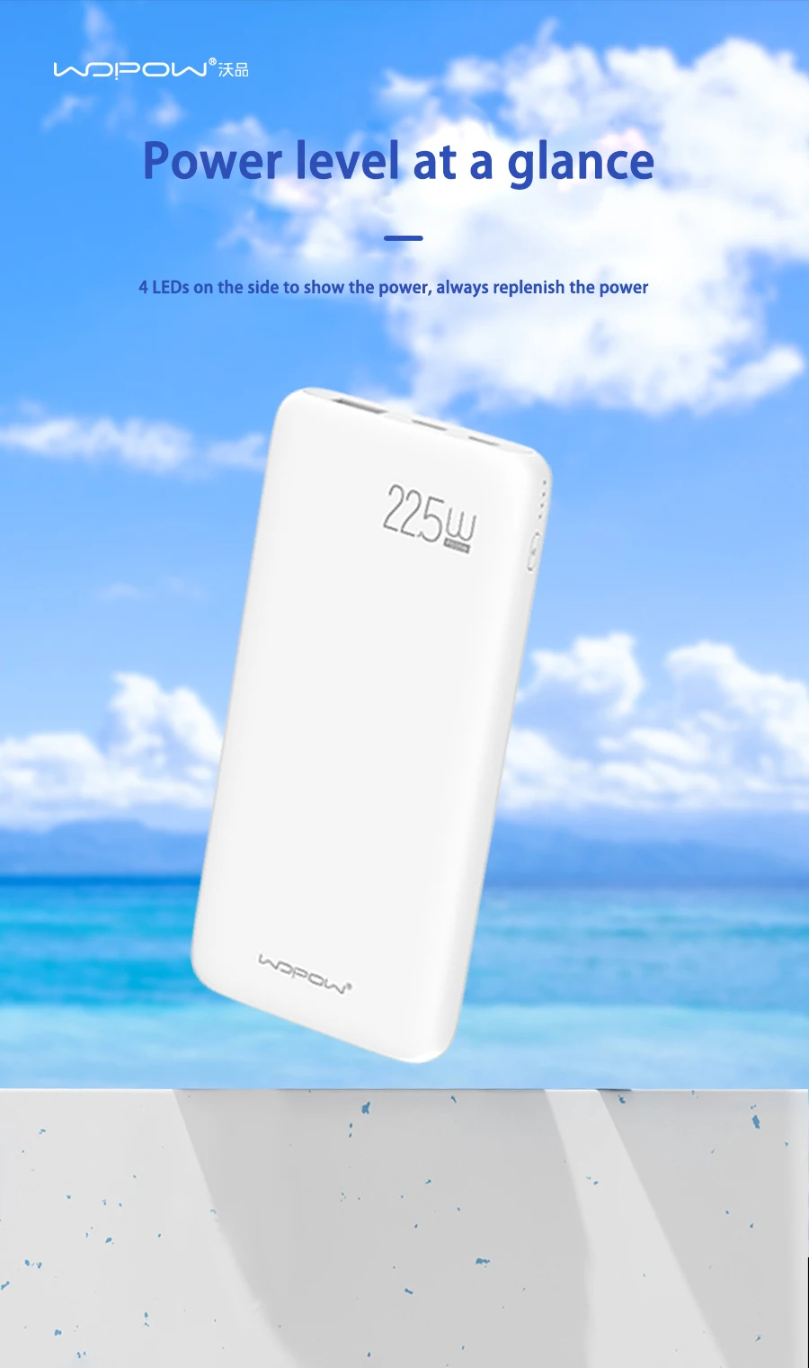 Wopow PD26 Power Bank - 10000mah Ultra Slim Quick Charge
