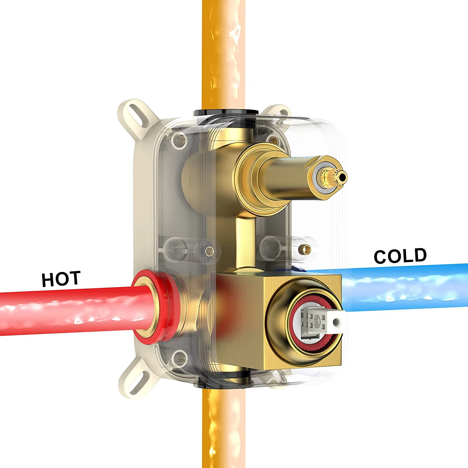 FLG Golden Bathroom Stainless Steel Shower Mixer Set