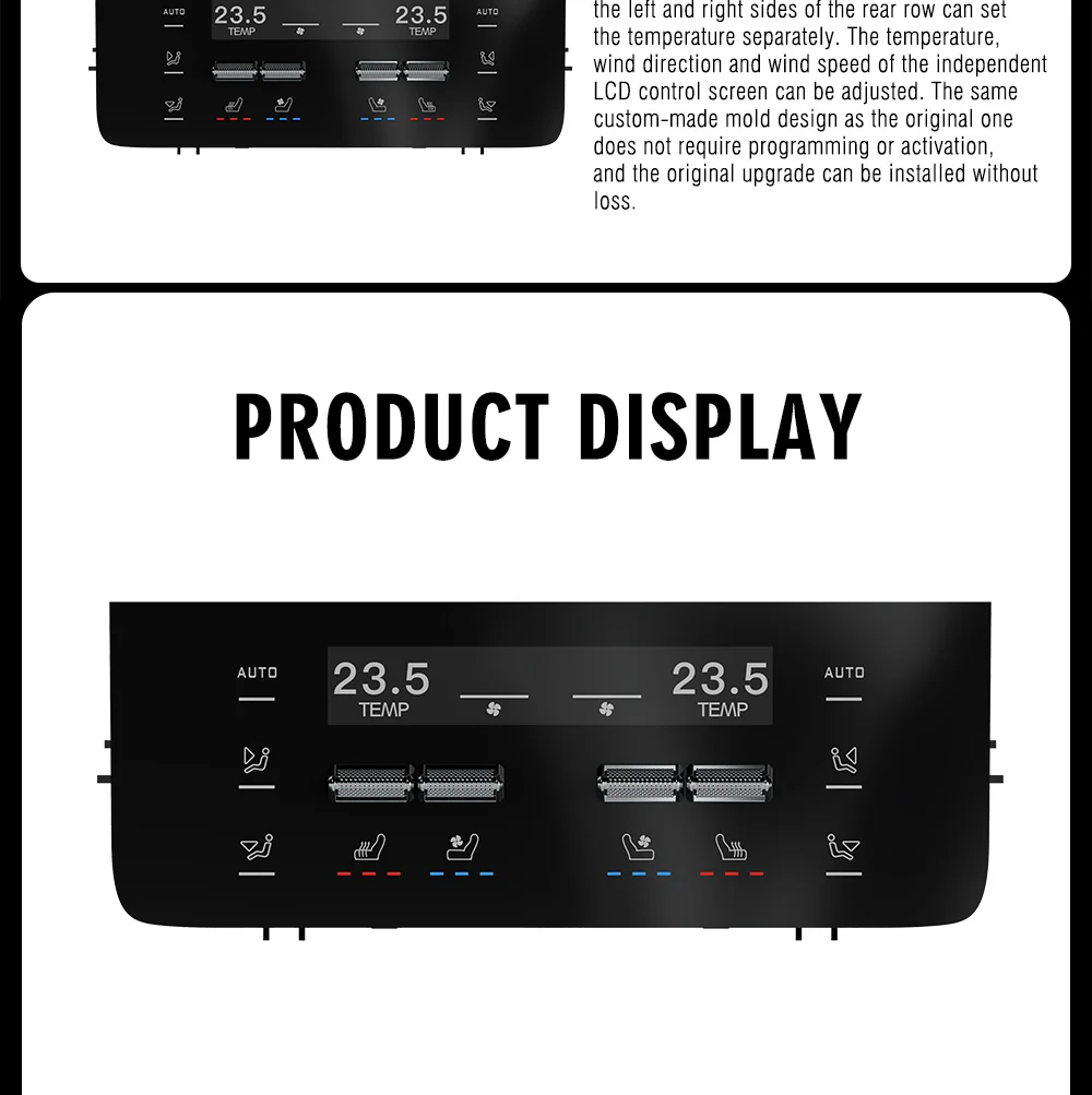 Navihua Rear Seat Air Conditioner Touch Screen for Porsche Cayenne 2024