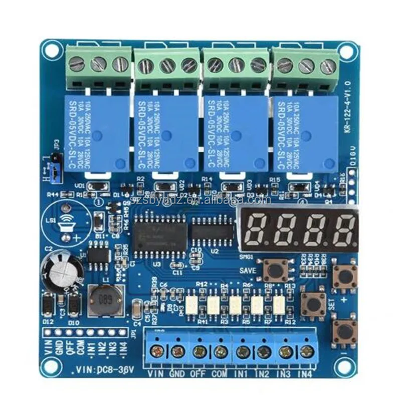 36V Relay Module 4-channel Multifunction Time Delay Relay Interface ...
