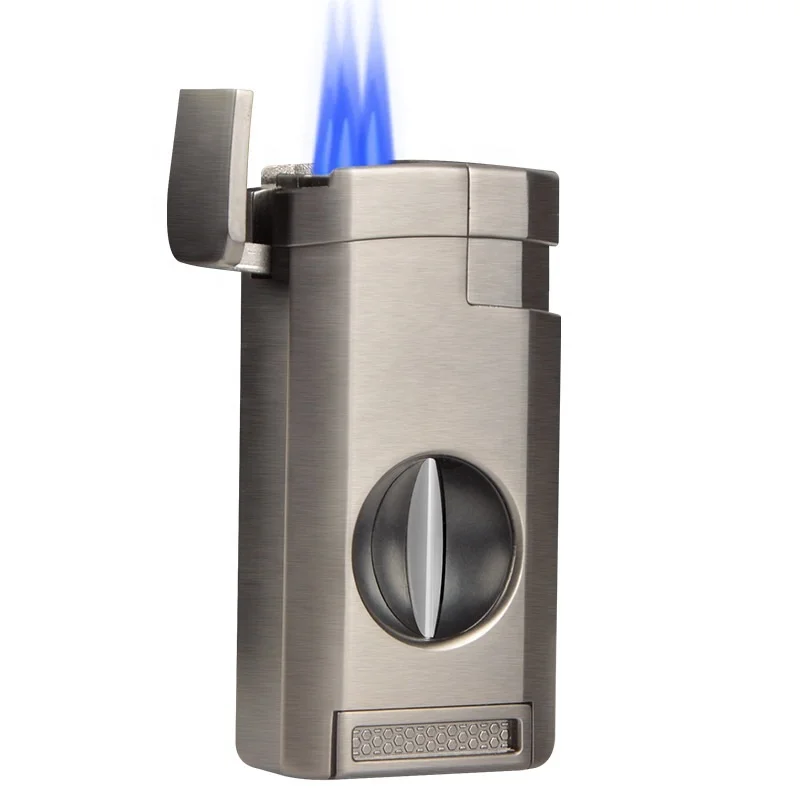 Torch Lighter Triple Jet Flame Refillable Butane Cigar Lighter ...