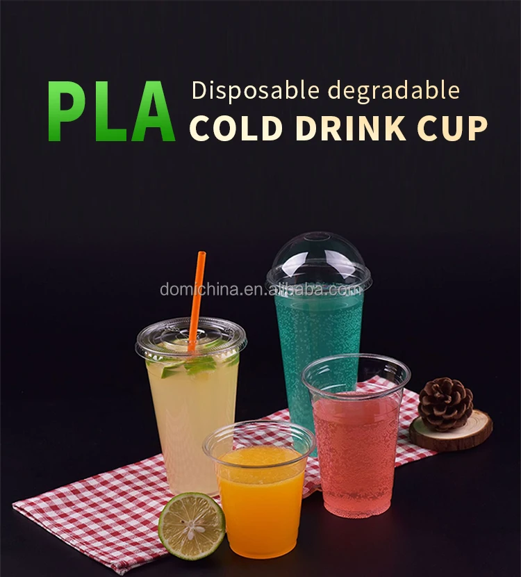 Biodegradable Disposable Single Wall Print Logo Compost PLA Plastic ...