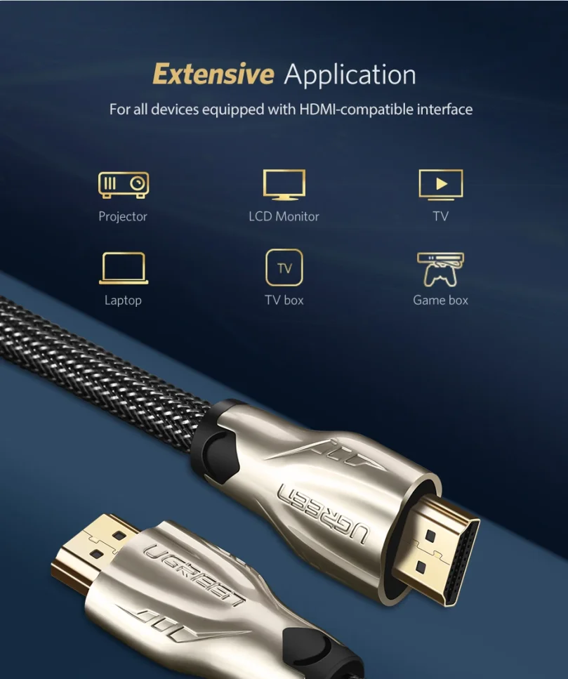 UGREEN 4K HD-MI 2.0 Cable HD-MI Digital Connecting Cable Compatible for ...