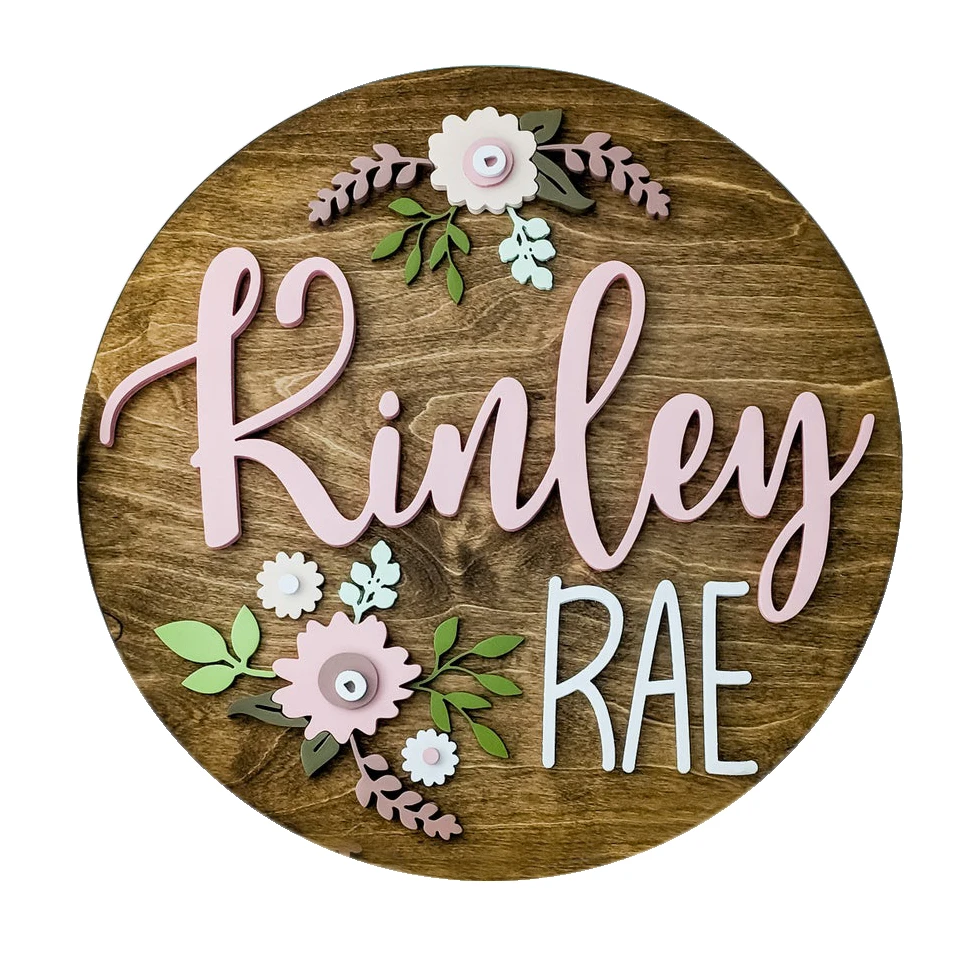 Home Décor Signs Floral Name Sign Floral Sign Nursery Name Signs Girls ...