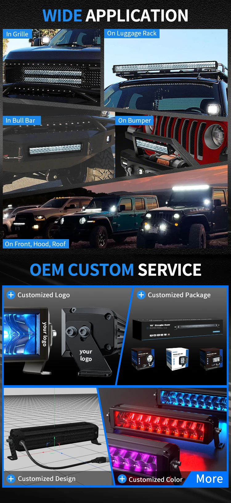 AURORA RGBW LED Light Bar 10/20/30/40/50 Inch 4x4 Offroad Truck Led ...