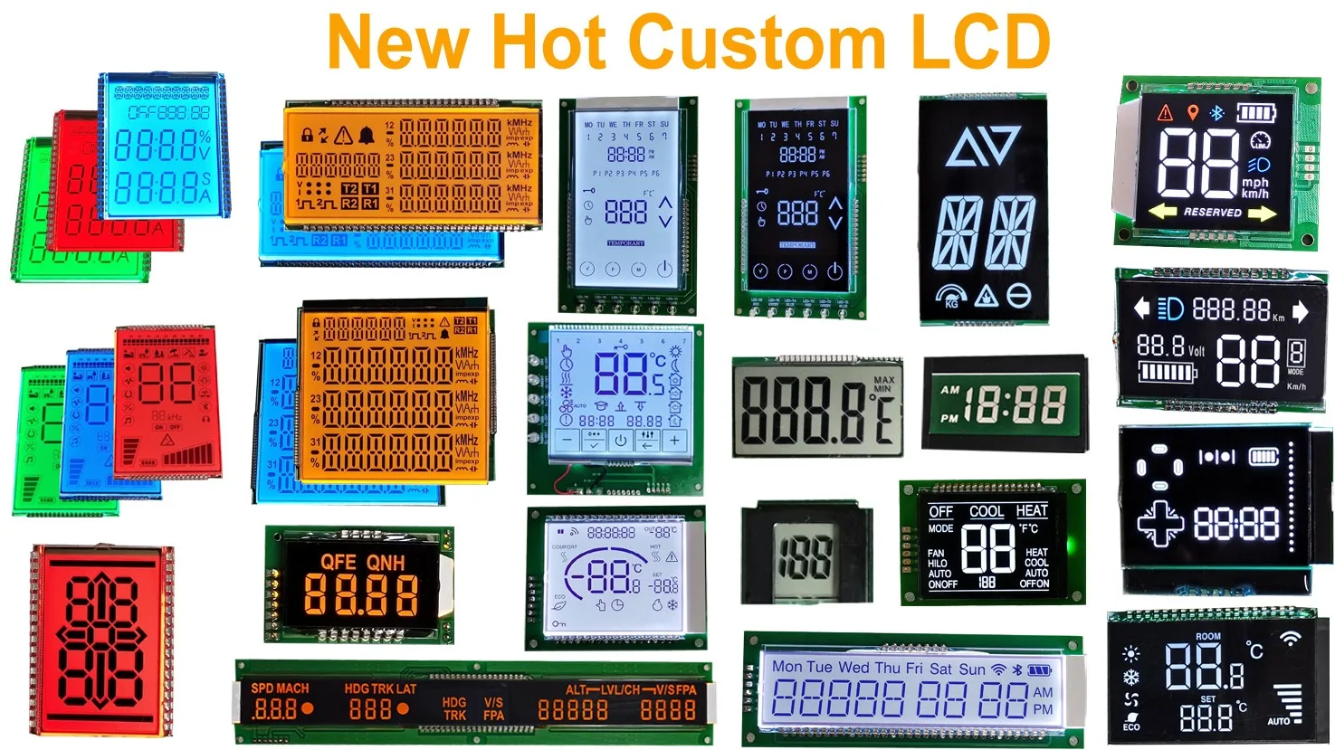 Custom Size Tn Va Vatn Black On White Digital E-bike Motorcycle Lcd ...