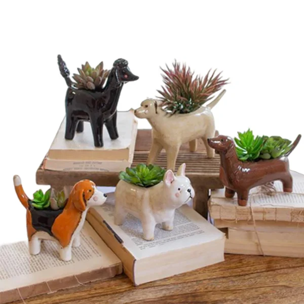 Custom Ceramic Dog Planter Cute Dog Planter Animal Plant Pot Multiple ...