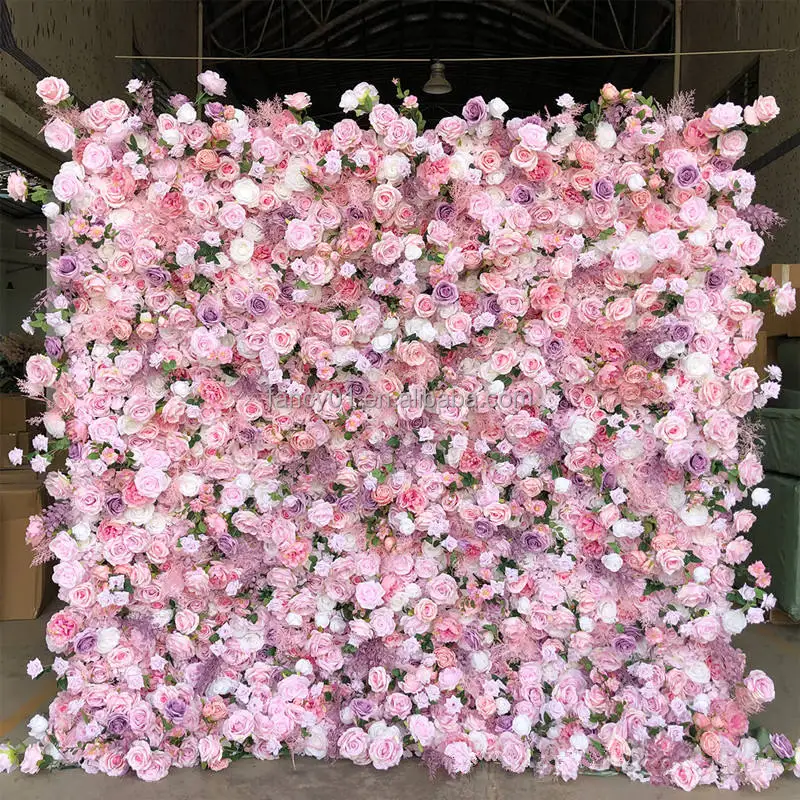 Flower Wall Backdrop 8ft X 8ft Artificial Roll Up Flower Walls For ...