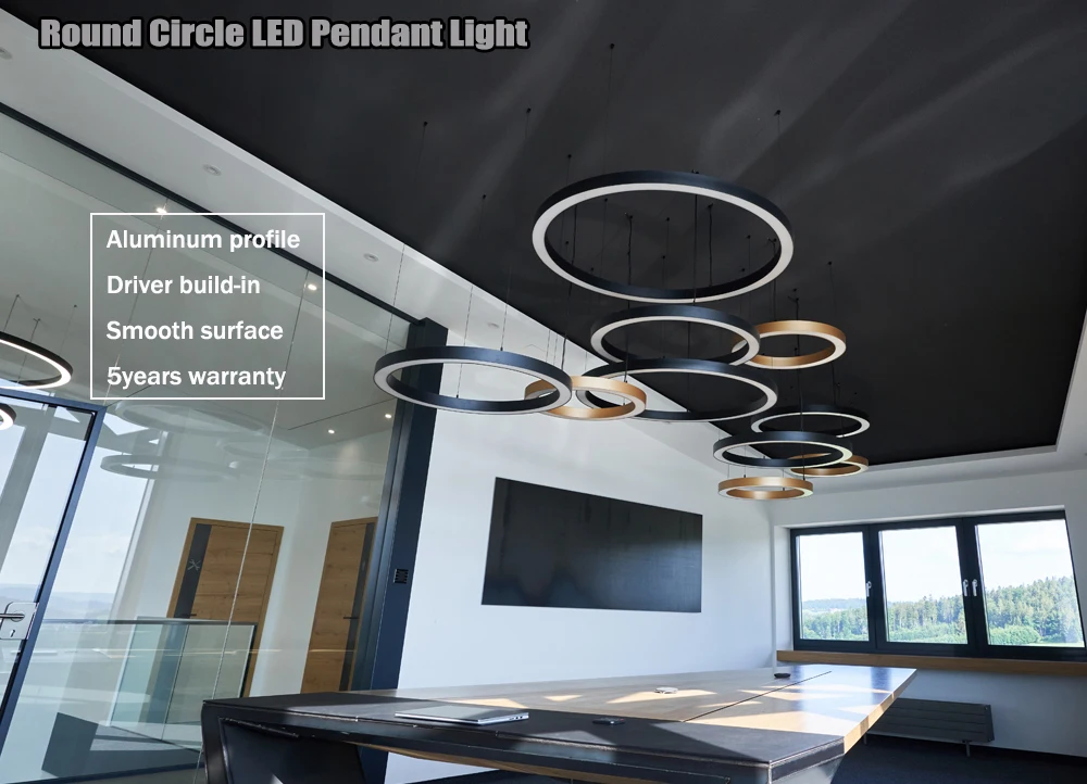 Round Circle LED Pendant Light Curved LED Linear Luminaire for Interior ...