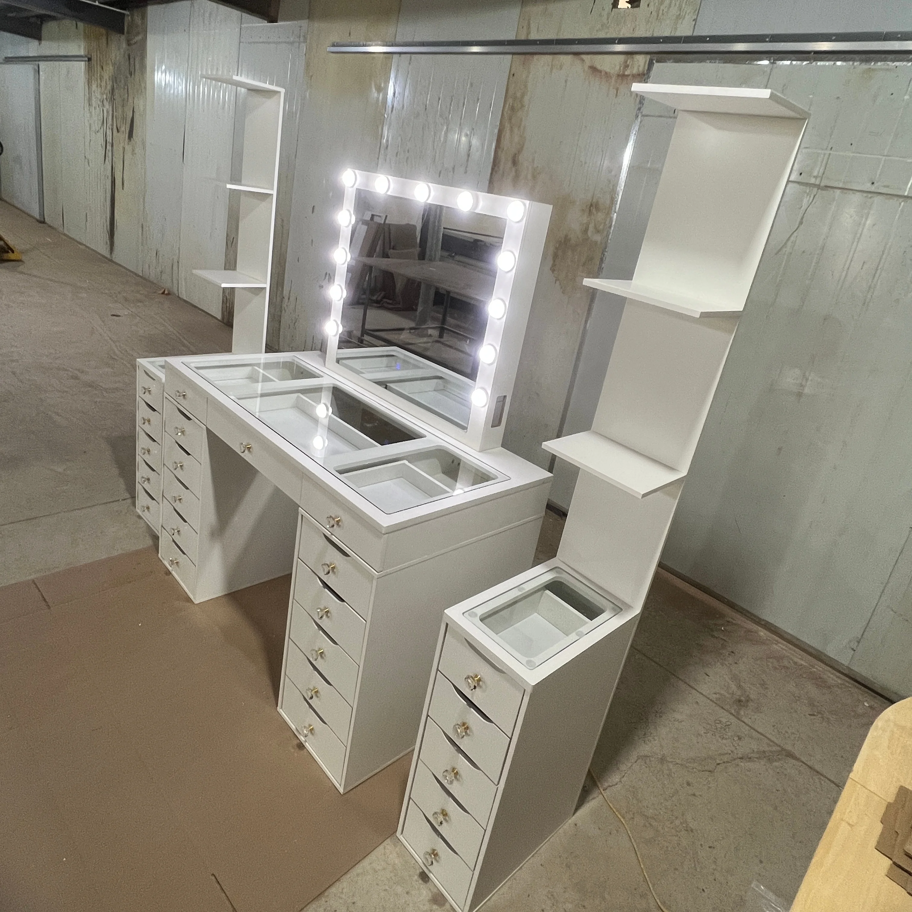 Alibaba.com: 2025 SGJJ Luxury Dressing Table with White LED Mirror ...