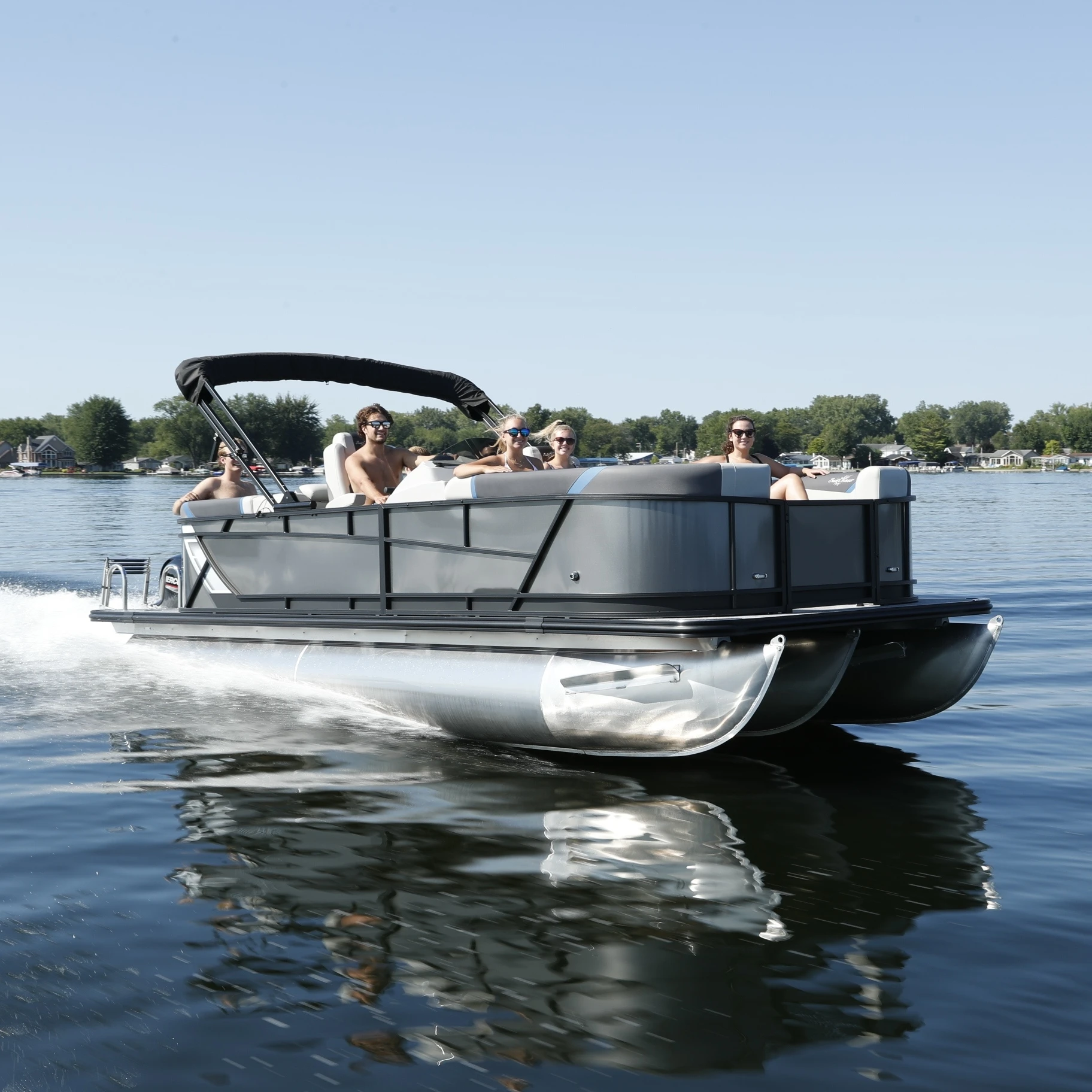 2023 Kinocean 24ft Aluminum Pontoon Boat Recreational River Boat With ...