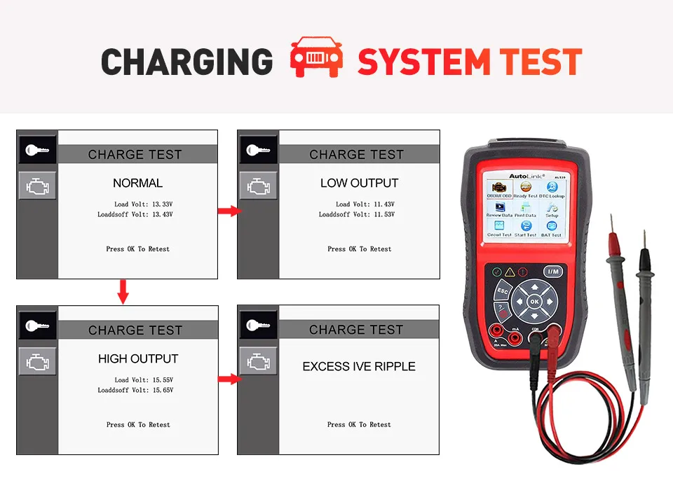 Autel Autolink AL539B - Versatile OBD2 Scanner & Battery Tester