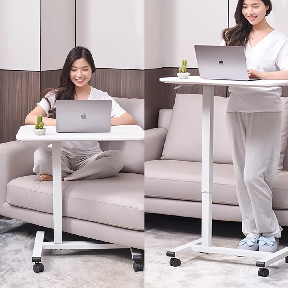 Adjustable Rolling Laptop Sit To Stand Desk Mobile Desk With Wheels ...