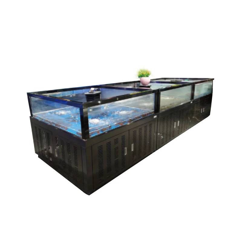 Factory Supermarket Stainless Steel Ice Table Frozen Fresh Fish Seafood ...