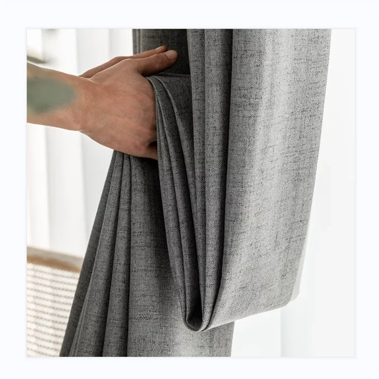 100% Blackout Royal Quality Linen Fabric Roll Textiles Thermal ...