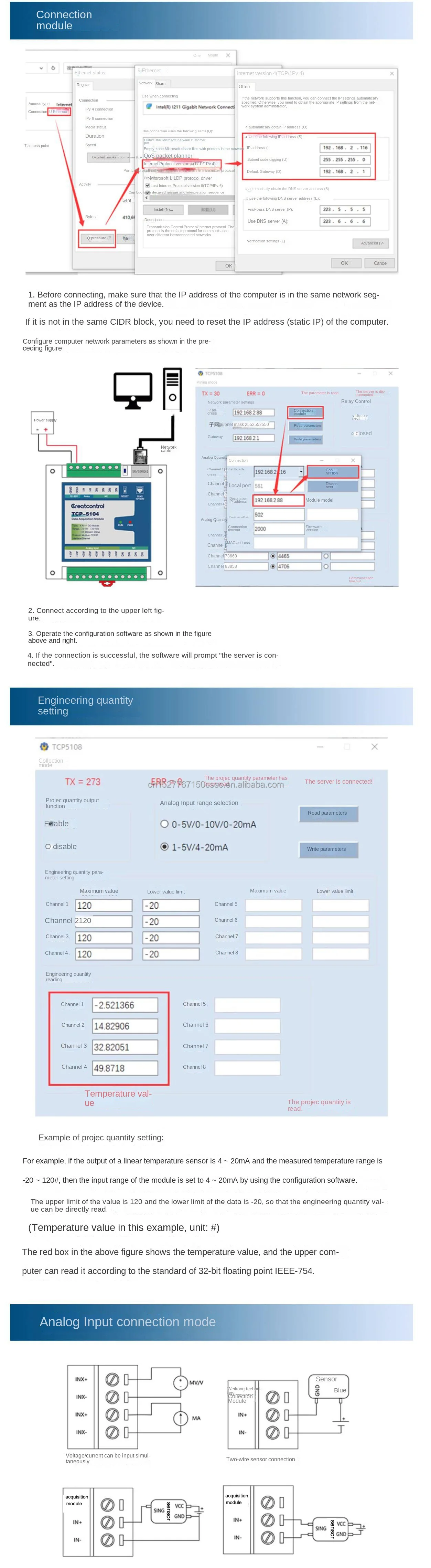 4ch Analog Input To Ethernet Data Acquisition Module Voltage 0-5v Converter Modbus Tcp - Buy 4ch ...