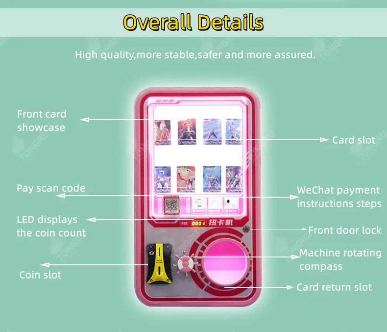 Pink Card Twist Gachapon Game - Sticker Vending Machines