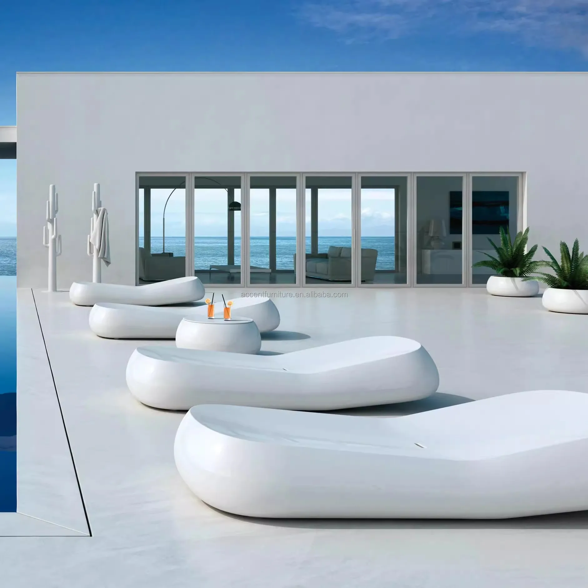 Various Shape Selection Frp Outdoor Modern Design Beach Sunbed - Buy ...