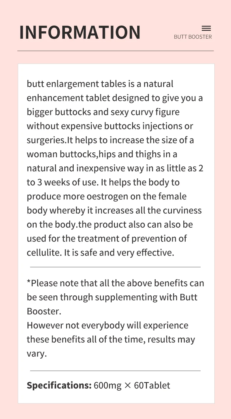 Pills to Enlarge Buttocks - Butt Booster Supplements