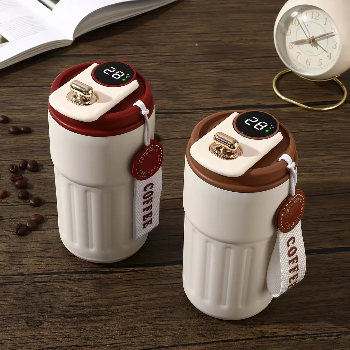 Temperature Display Stainless Steel Insulated Smart Mug With Custom ...