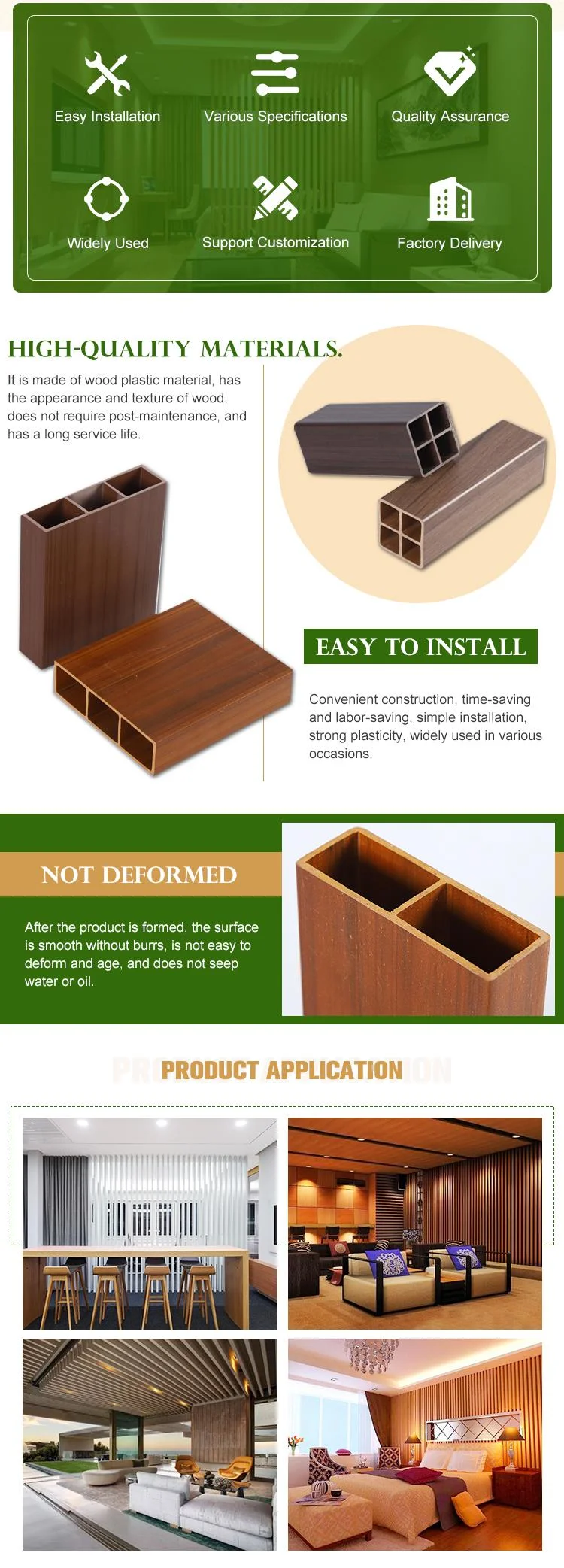 Wpc Composite Marine Board False Ceiling Tube - Buy Wpc Composite ...