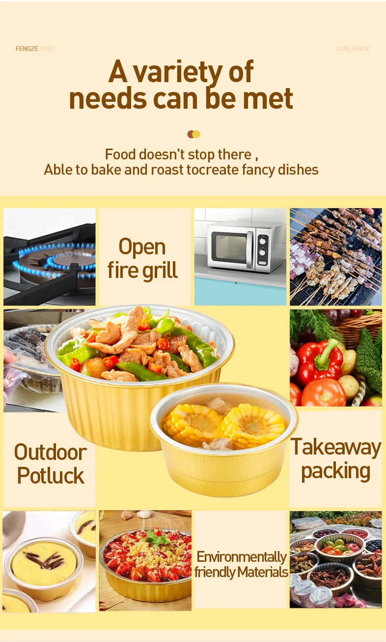Disposable Food Grade Sliver Aluminum Baking Trays To Go Gold ...