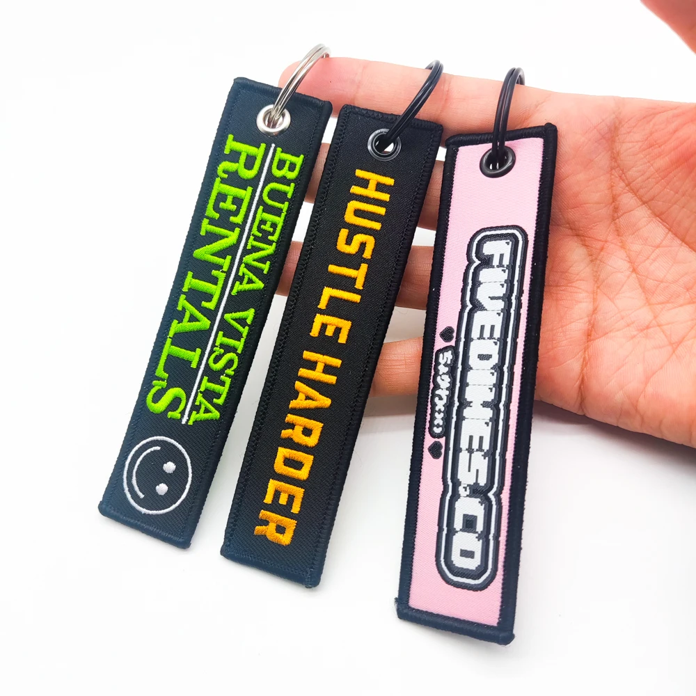 Custom M Event Car Logo Fabric Embroidery Keychains