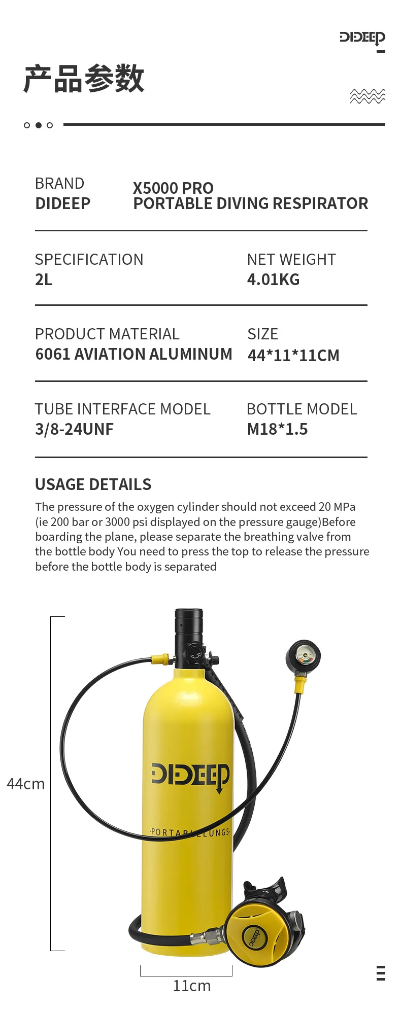 2023 Commercial 2L Pro Scuba Snorkel Tanks Diving Equipment