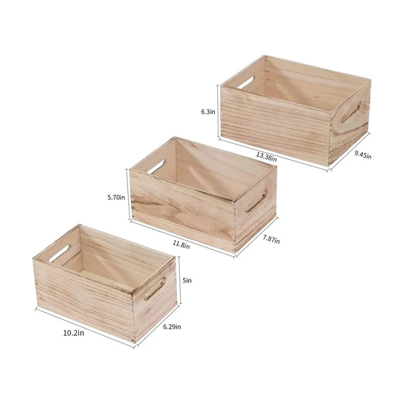 Large Wooden Storage Crates For Display - Buy Farmhouse Style Storage ...