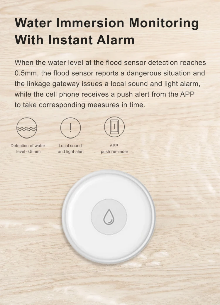 Smart Home Security Ip66 Waterproof Water Leakage Sensor For Smart ...