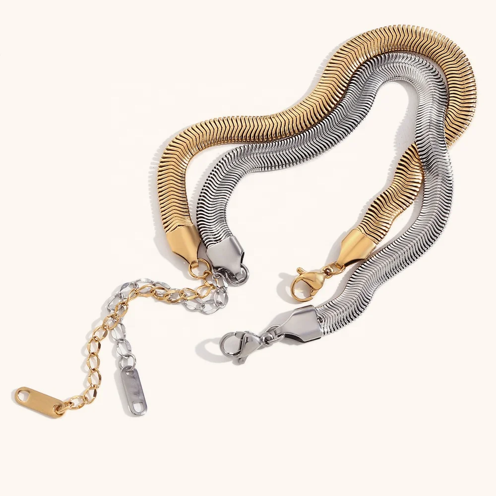 Dingran 2024 New Luxury Design Snake Chain Bracelets Tarnish Free Gold ...