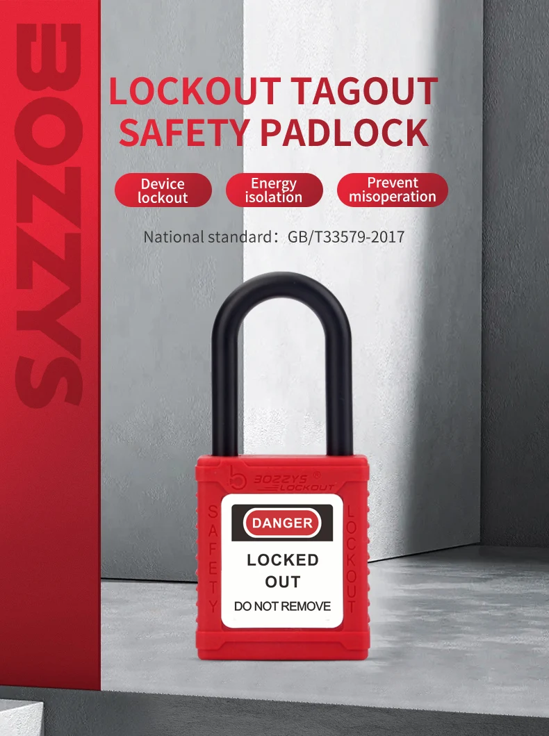 38mm De-electric Nylon Pa Shackle Candado Loto Safety Lock Out Padlocks ...