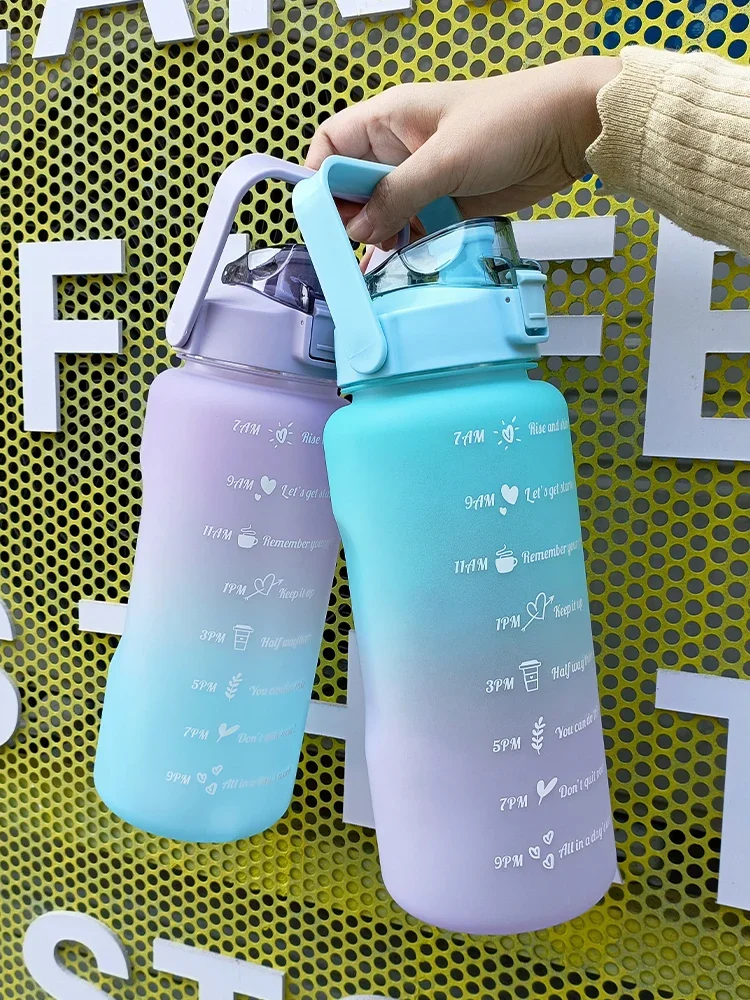 2 Liters Water Bottle Motivational Drinking Bottle Sports Water Bottle ...