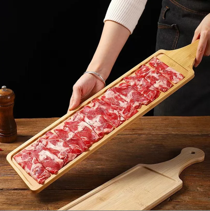 Bamboo Wooden Long Japanese Sushi Serving Plate - LEXDO