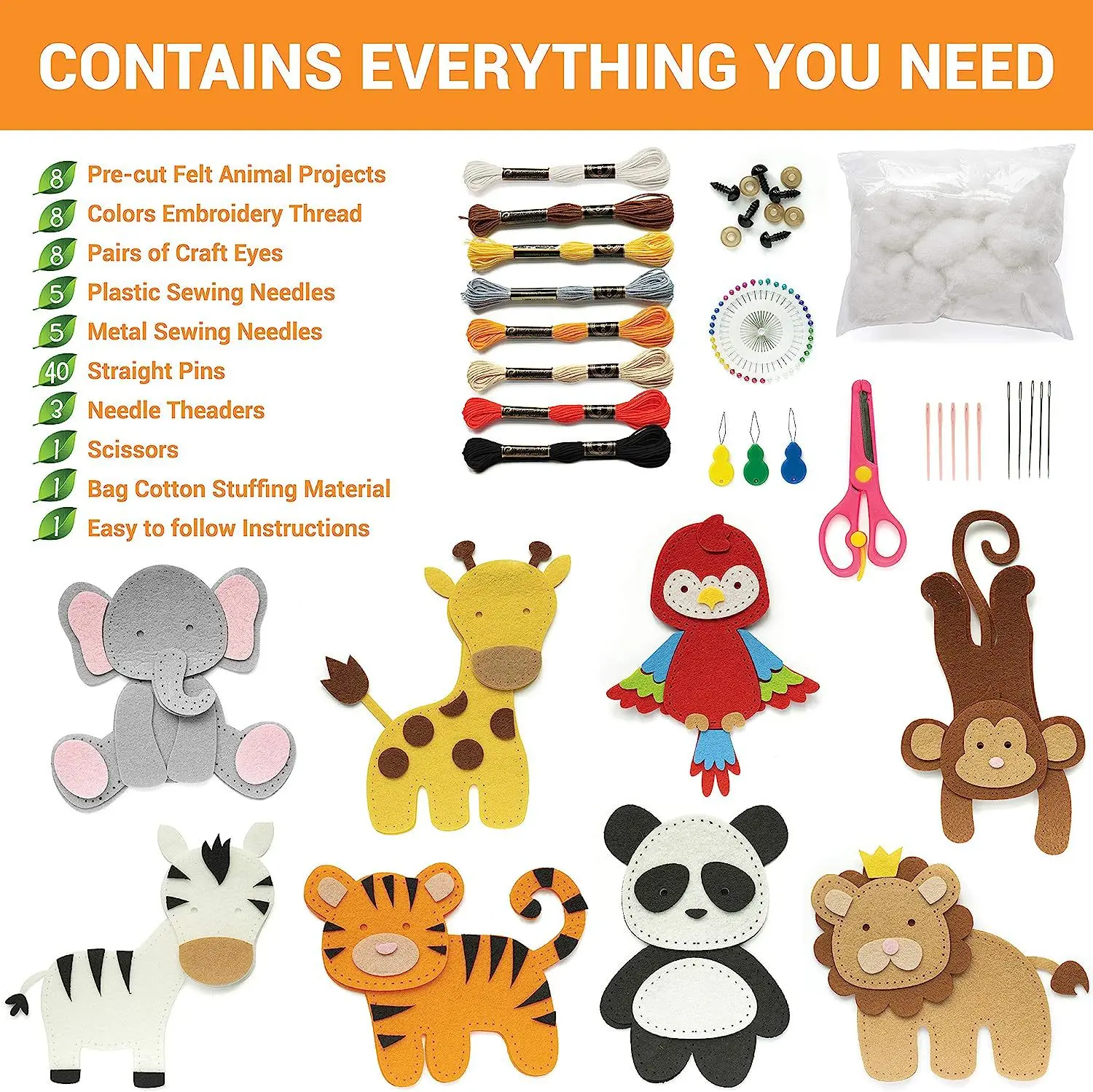 Custom Animals Craft Kit Forest Creatures Diy Sewing Felt Plush Animals ...
