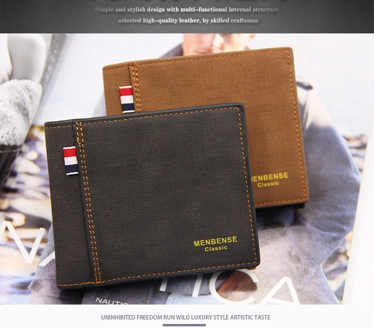 MenBense 2022 Fashion Short PU Leather Card Wallets for Men ...