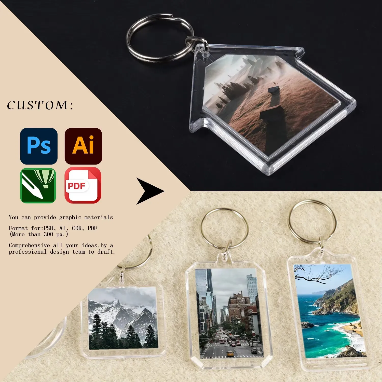 Clear Acrylic Keychain - Creative Mini Photo Album