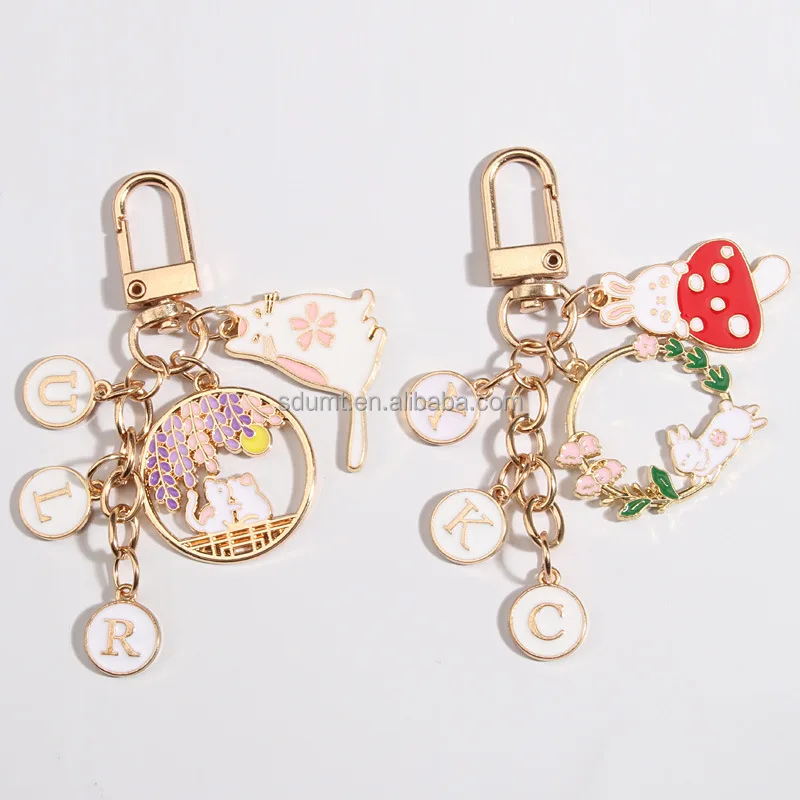 Wholesale Custom Fashion Cute Animal Metal Enamel Key Ring Key Chain ...