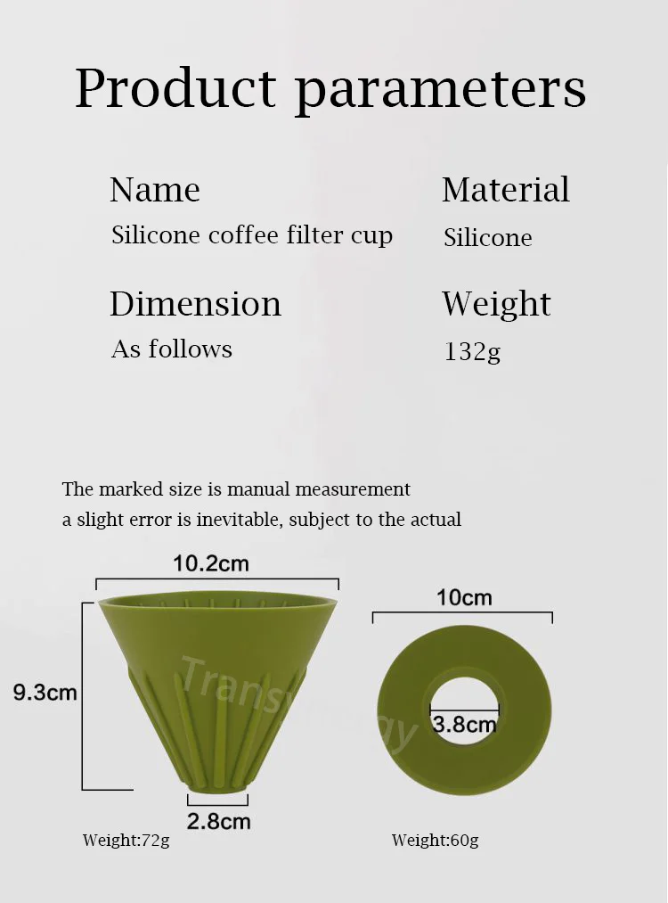 Hot Sale Food Grade Silicone Outdoor Portable Coffee Filter Cup Household Drip Filter Hand ...