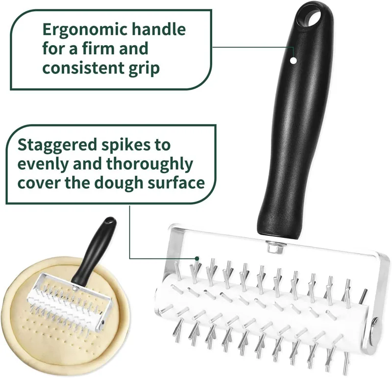 Stainless Steel Pizza Dough Docker Roller Pizza Pin Puncher Dough Hole ...