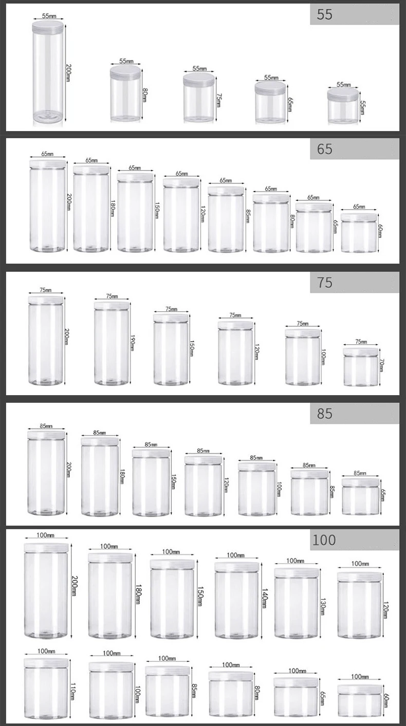 150ml 250ml 350ml 450ml 500ml Plastic Jar Plastic Jar Food Biscuit And ...