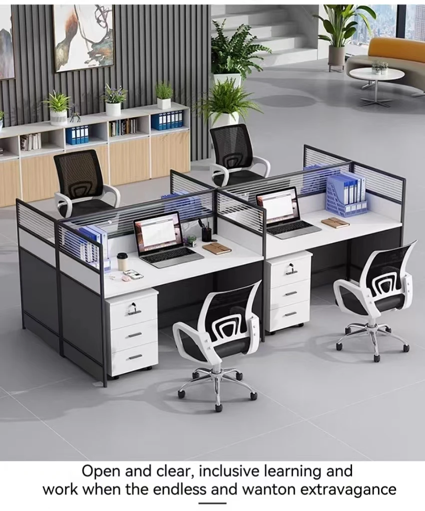 Modern Design Cubicles Facing 4-person Workstations For Staff Use - Buy ...