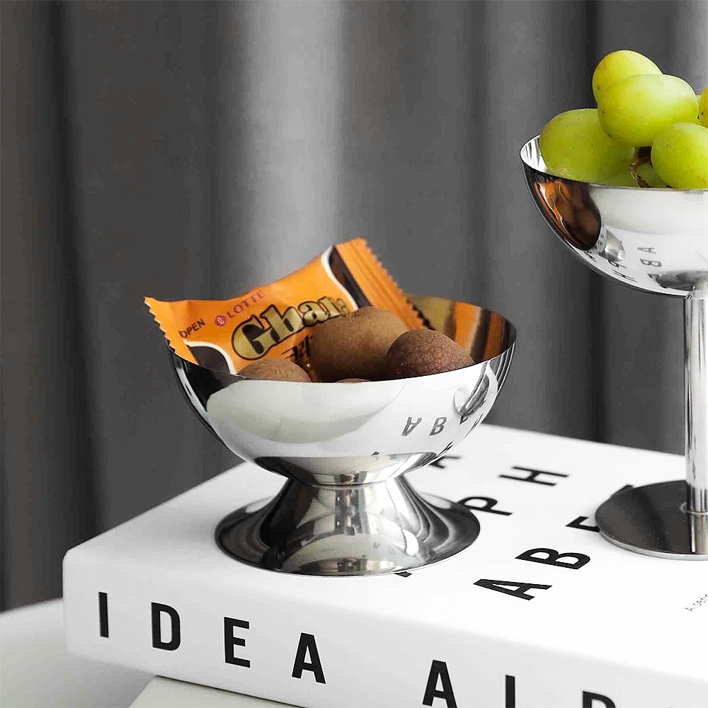 Stem Ice Cream Sundae Cup - Durable Stainless Steel Bowl